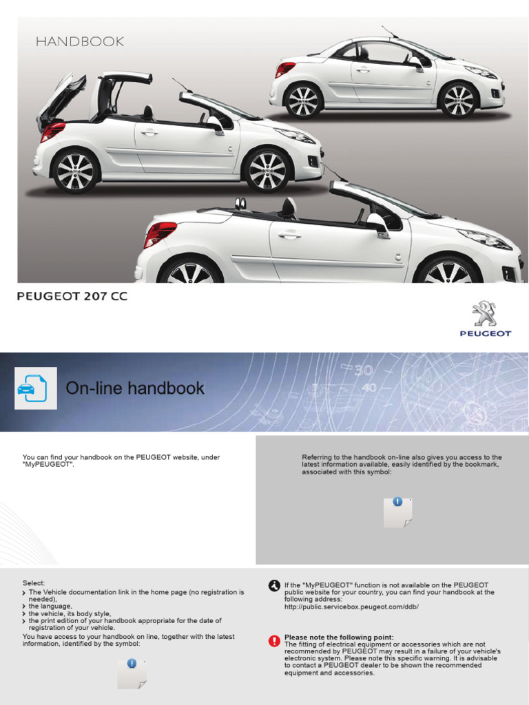 Manual Peugeot 207 CC | PDF | Manual Transmission | Trunk (Car)
