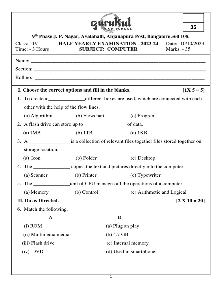 4 Computer Science HYE | PDF | Computer Data Storage | Input/Output