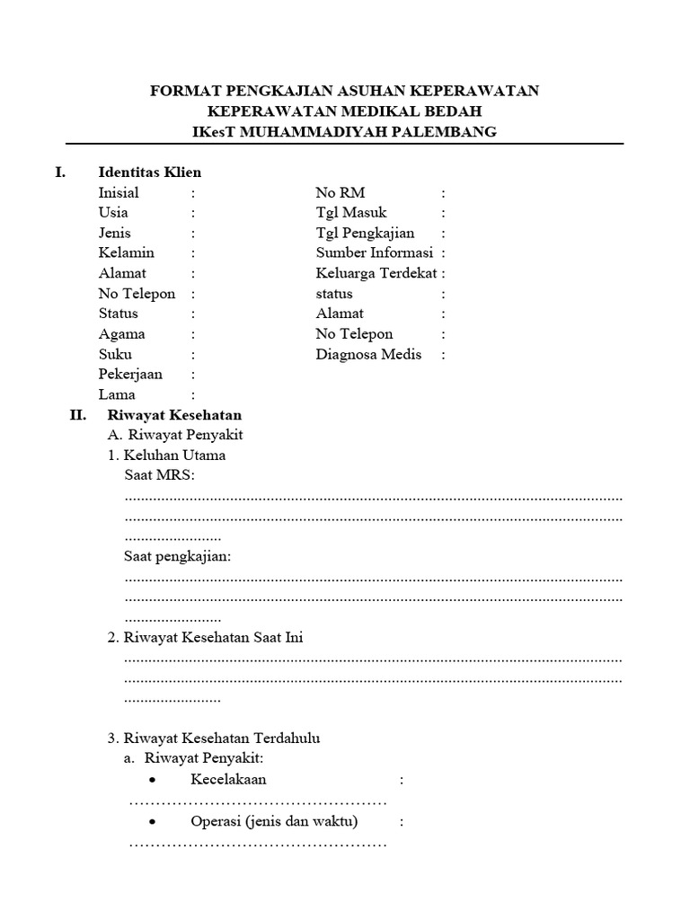 Form Pengkajian Kmb-1 | PDF