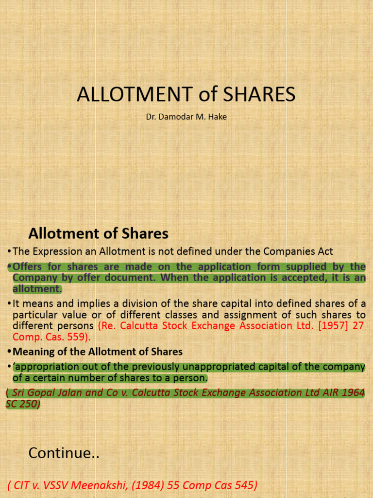 Allotment of Shares | PDF | Banks | Securities (Finance)