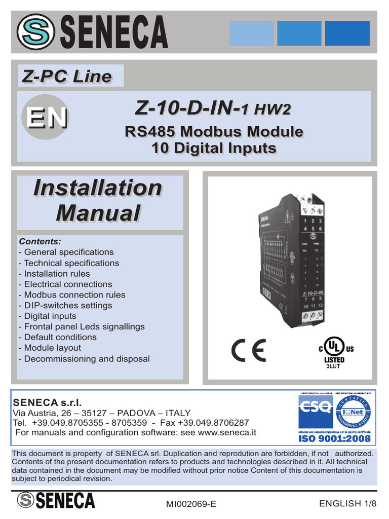 Module DI Modbus | PDF | Power Supply | Electrical Connector
