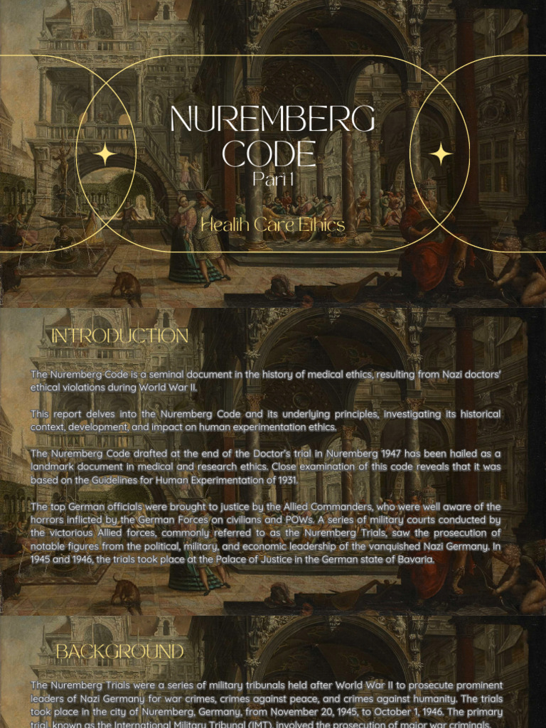 Health Care Ethics Nuremberg Code I | PDF | Nuremberg Trials | Informed ...