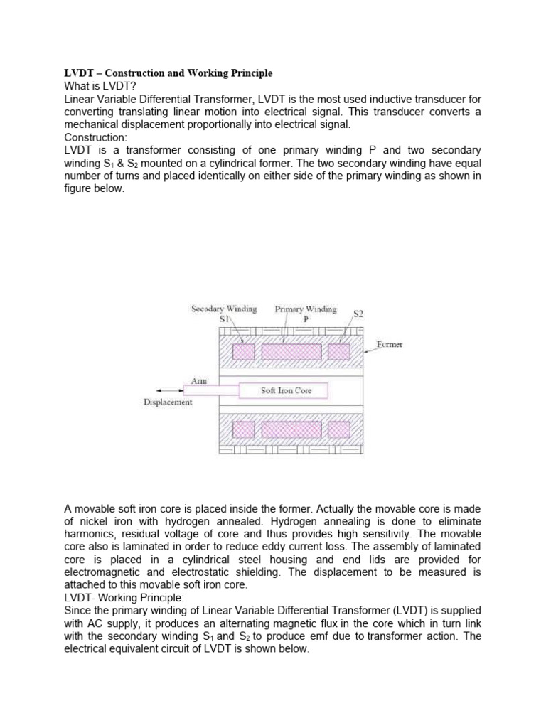Linear Variable Differential Transformer | PDF | Transformer ...