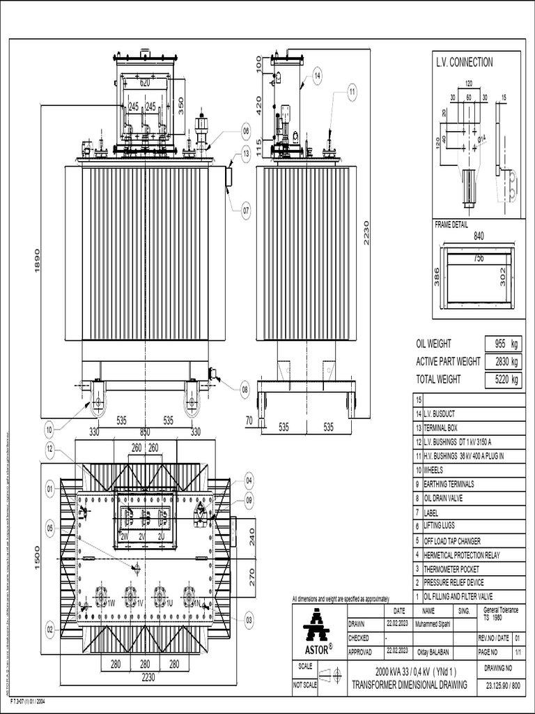 23.125.90 2000 Kva 11 - 0,4 Ynd 1 Hermetical.r2 | PDF | Manufactured ...