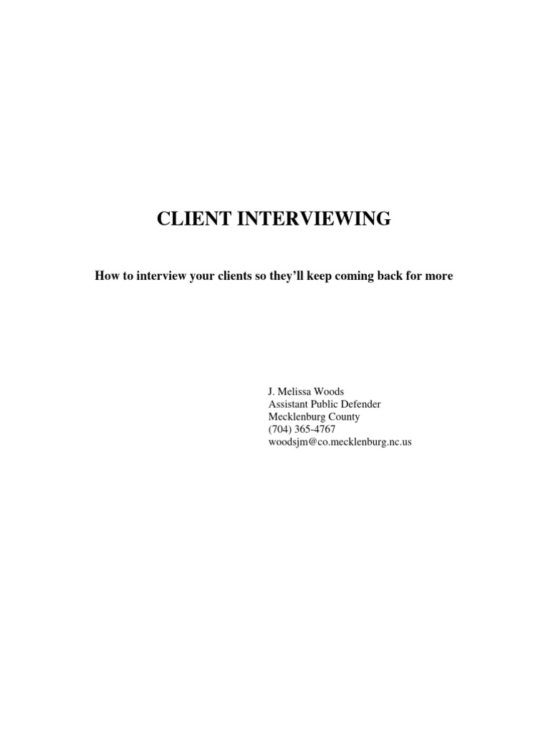 Client Interviewing | PDF