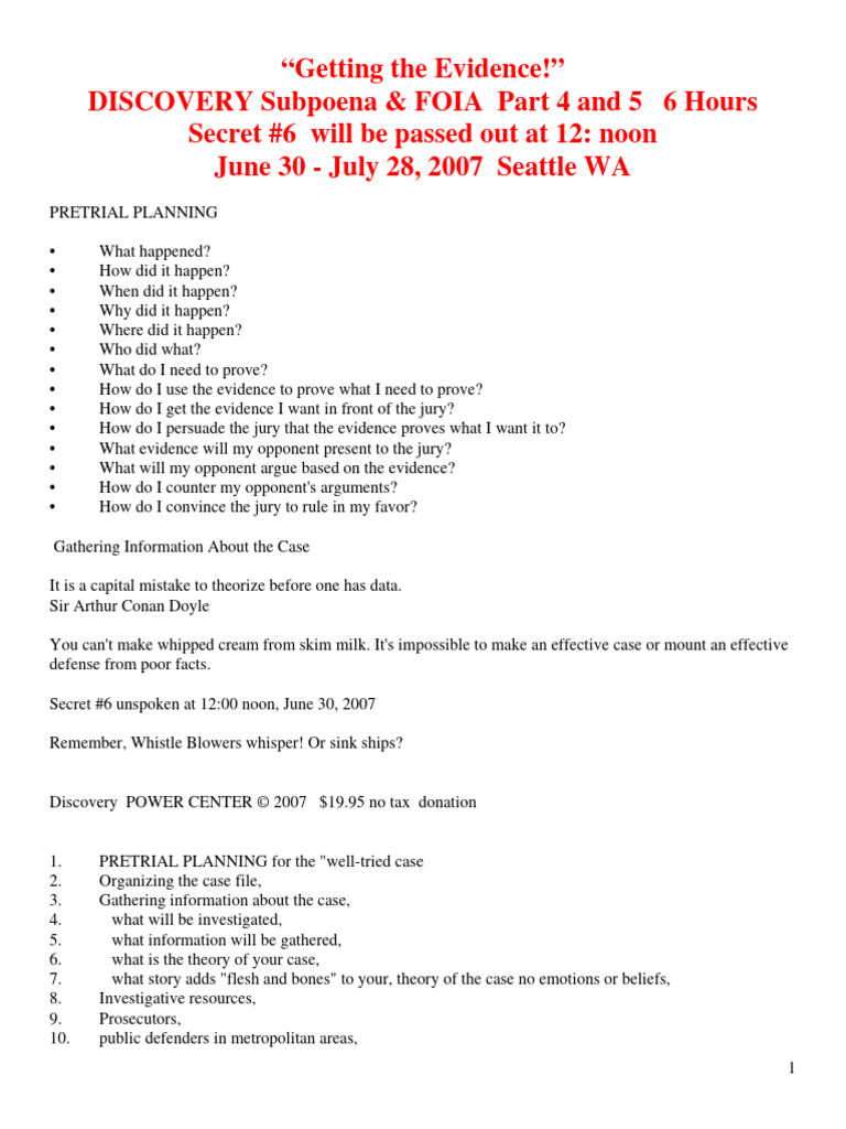Getting Evidence | PDF | Prosecutor | Discovery (Law)