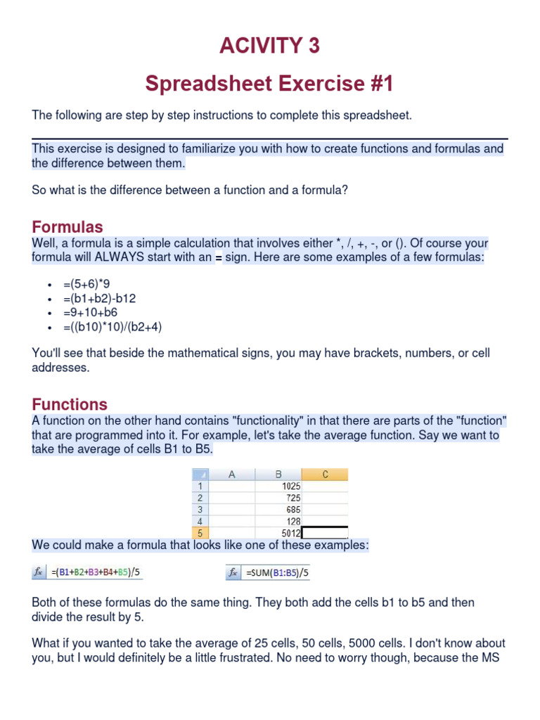TVL Ict Activity 3 Quarter 3 | PDF | Spreadsheet | Microsoft Excel