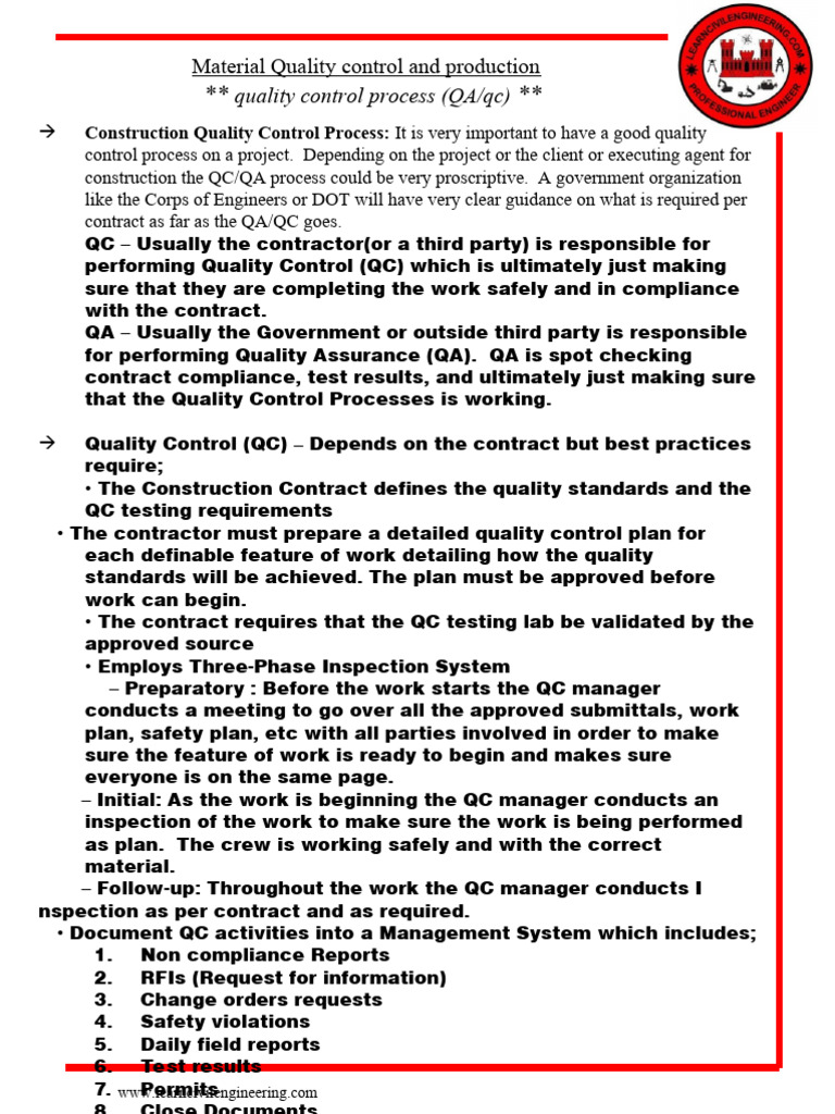 Quality Control Process | PDF