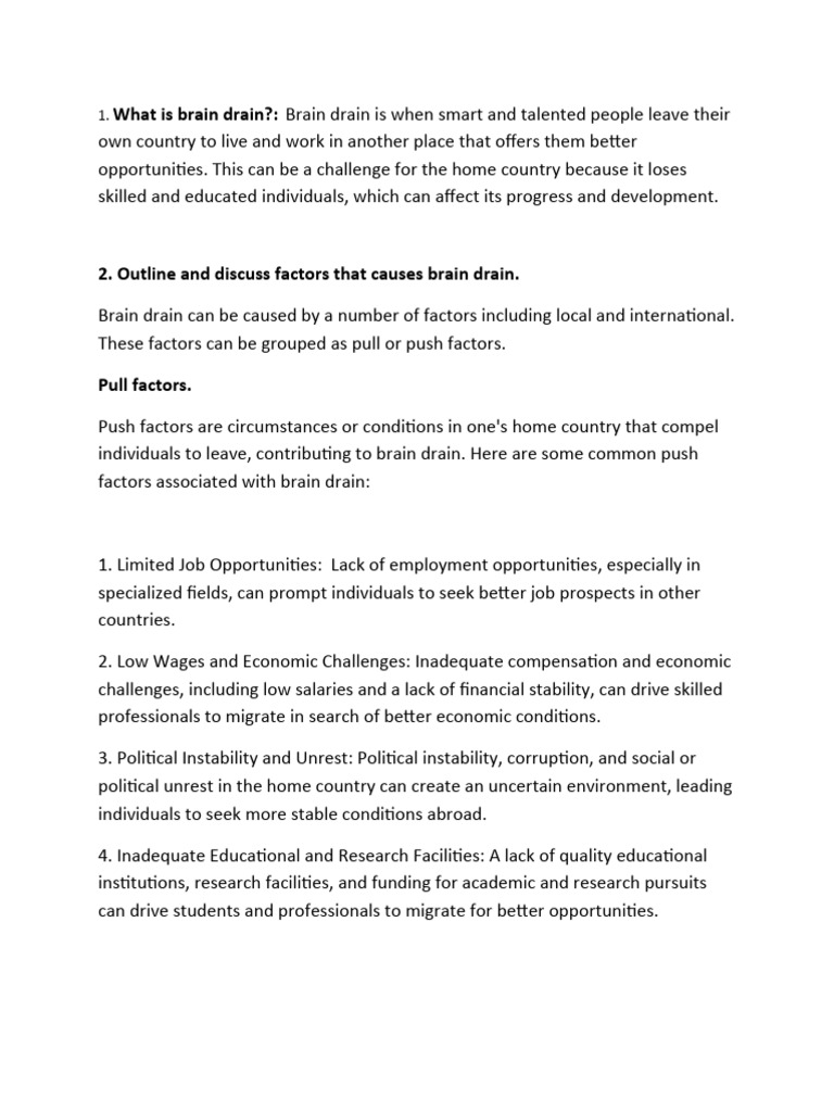 Brain Drain Effects | PDF | Human Capital Flight | Teachers