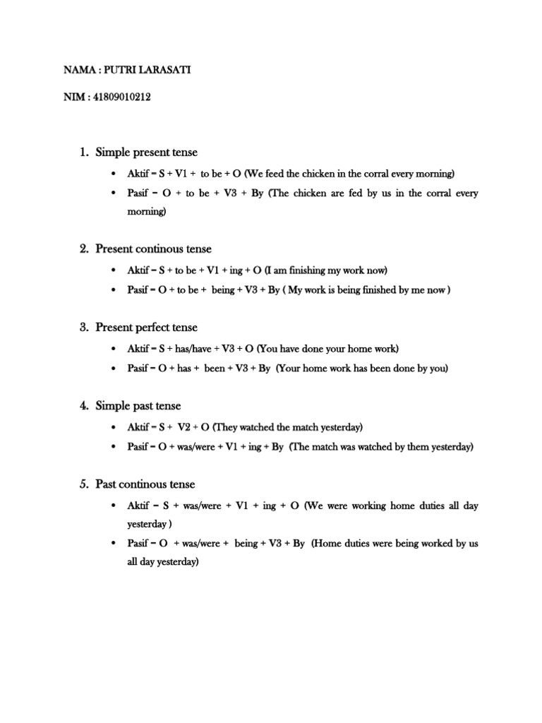 English Tenses: Active & Passive Forms | PDF