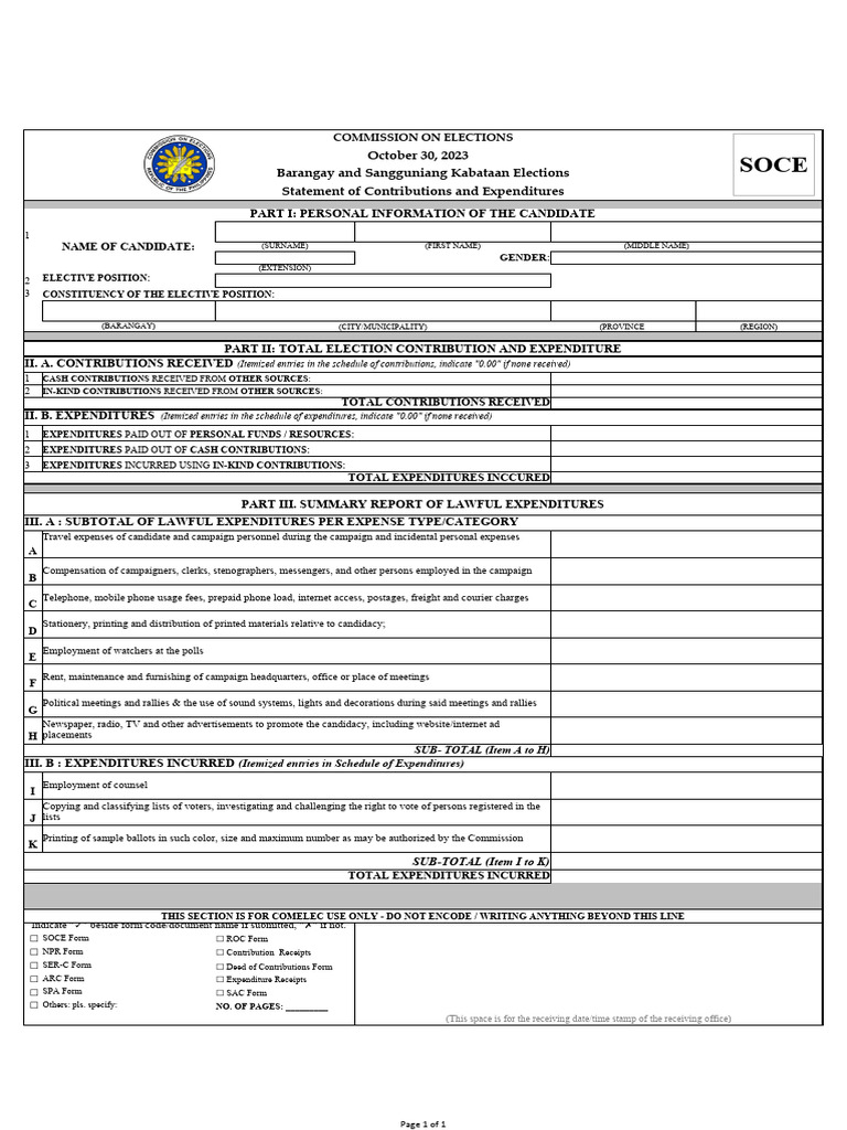Soce2023bskeforms Form1 | PDF | Expense | Democracy