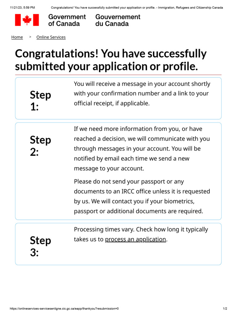 Congratulations! You Have Successfully Submitted Your Application or ...