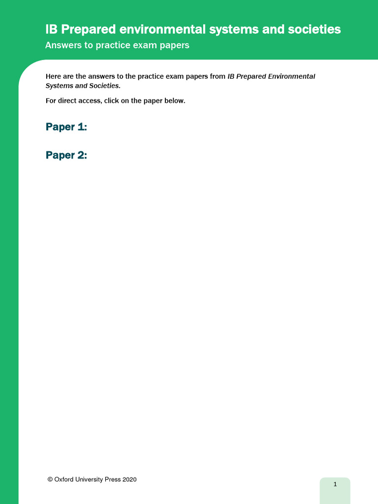 Ib Prep Ess Practice Papers Answers | PDF | Climate Change | Agriculture