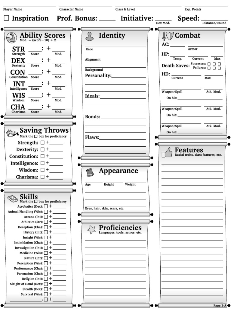 DrCyanos DND Character Sheet Full | PDF