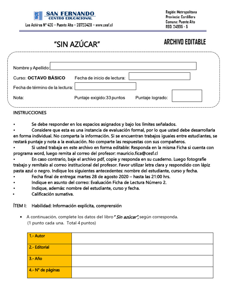 Libro Sin Azucar | PDF