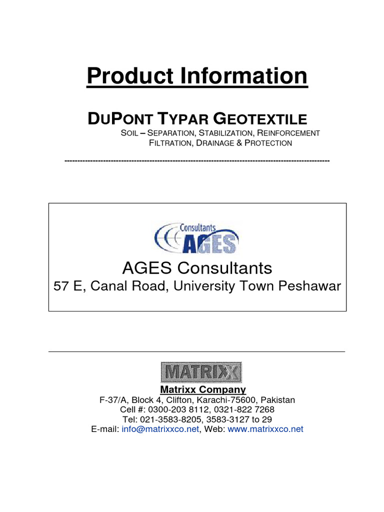 Typar Product Info, 8 Feb 22 | PDF | Karachi | Road