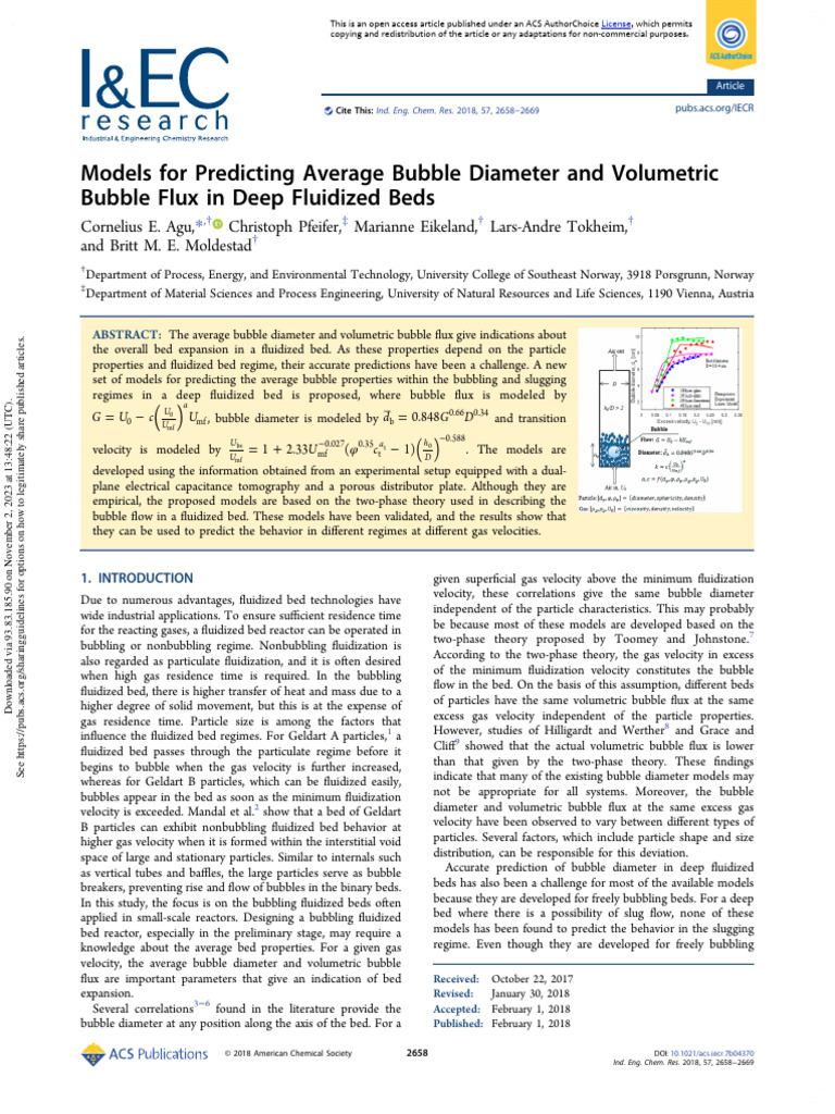 Models For Predicting BubbleD and BubbleFlux | PDF | Gases | Fluidization