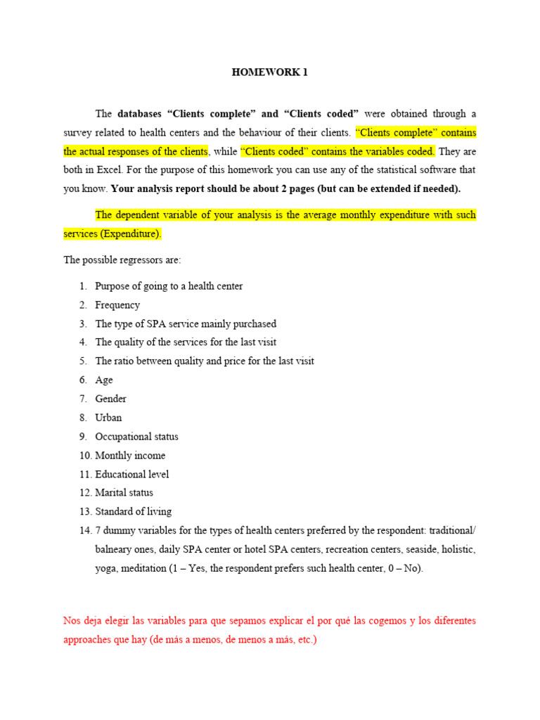 Homework 1 AO Econometrics | PDF | Dependent And Independent Variables | Regression Analysis