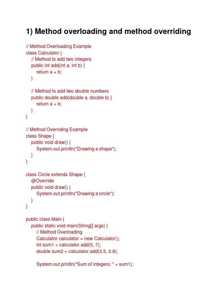 JAVA | PDF | Method (Computer Programming) | Area JAVA | PDF | Method (Computer Programming) | Area