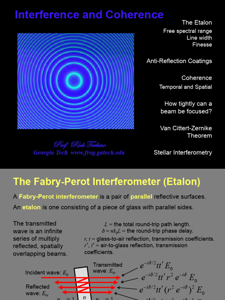 PEN316-3-Interference-Coherence | PDF | Coherence (Physics) | Interferometry