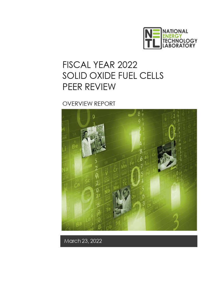 SOFC - FY22 SOFC Peer Review Overview Report - 03232022 | PDF | Solid Oxide Fuel Cell | Fuel Cell