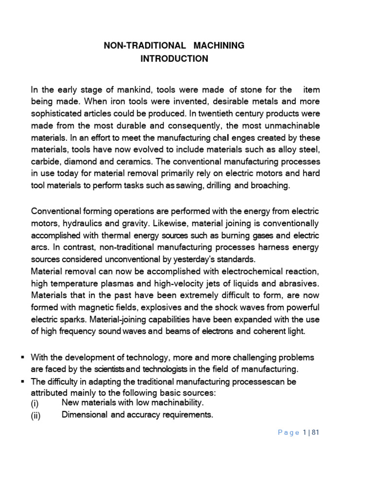 Non Traditional Machining Final Pdf Machining Applied And Interdisciplinary Physics