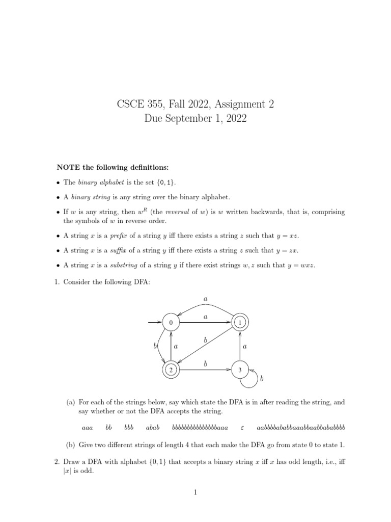 HW 2 | PDF | String (Computer Science) | Theory Of Computation