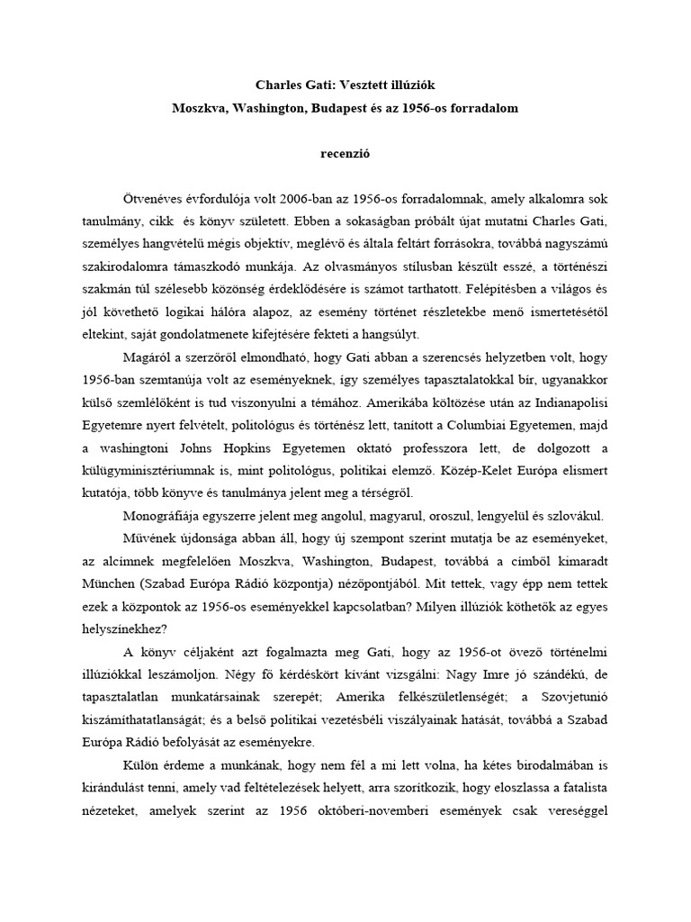 Charles Gati Vesztett Illúziók | PDF