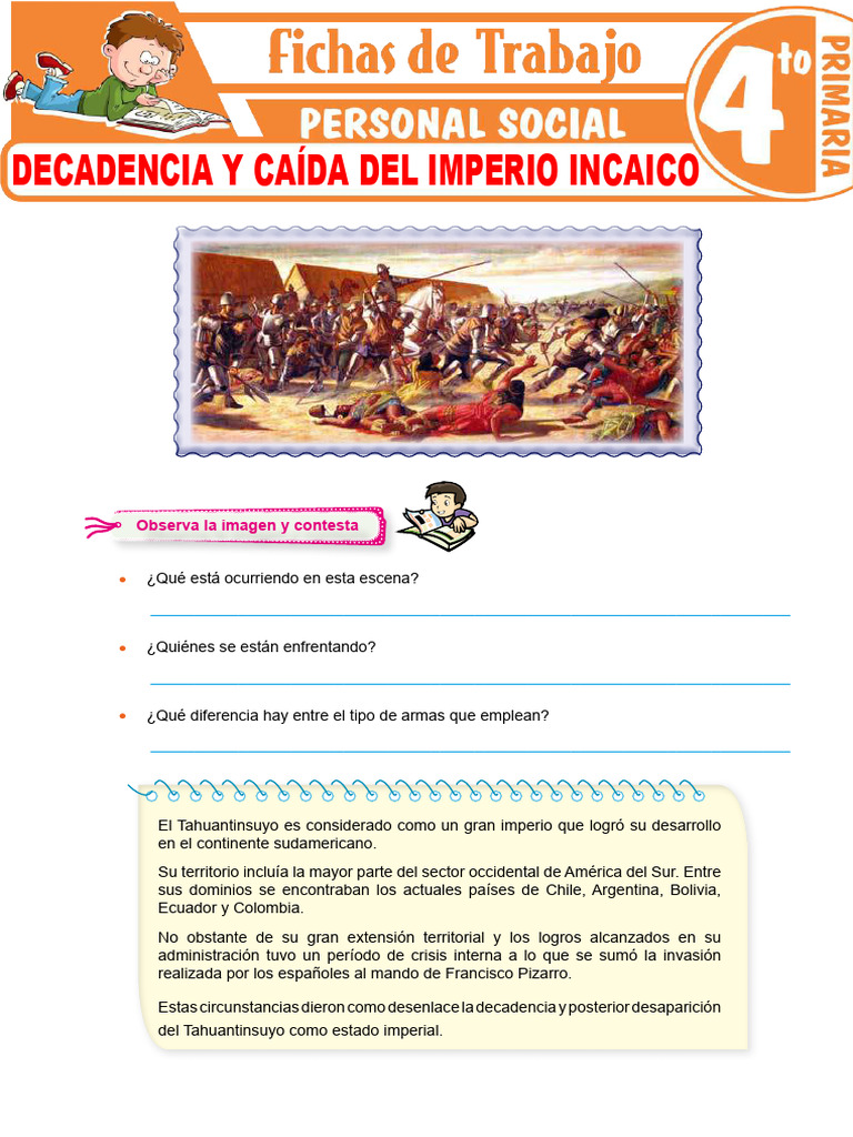 Decadencia y Caída Del Imperio Incaico para Cuarto Grado de Primaria ...