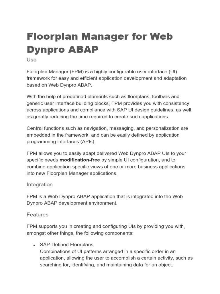 Floorplan Manager For Web Dynpro Abap Pdf