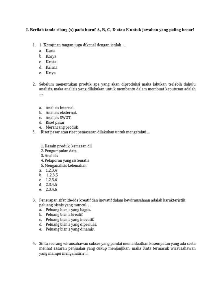 Kls 12 Latihan Soal SMT Ganjil 2023-2024 | PDF