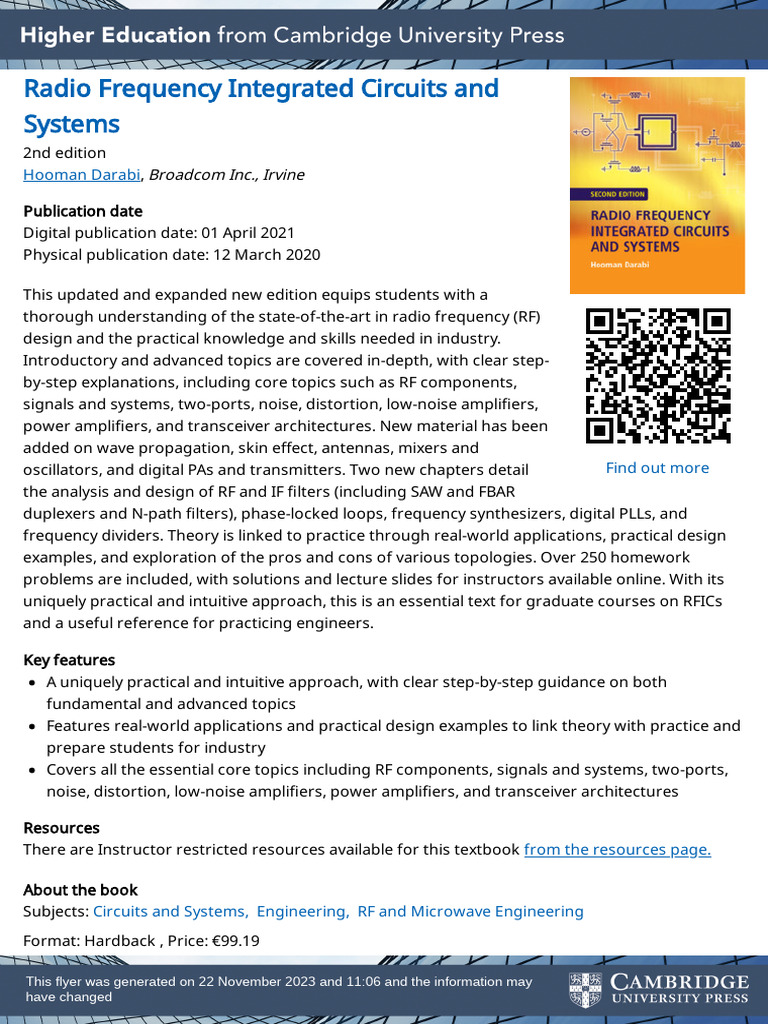 Radio Frequency Integrated Circuits And Systems Pdf Amplifier Radio