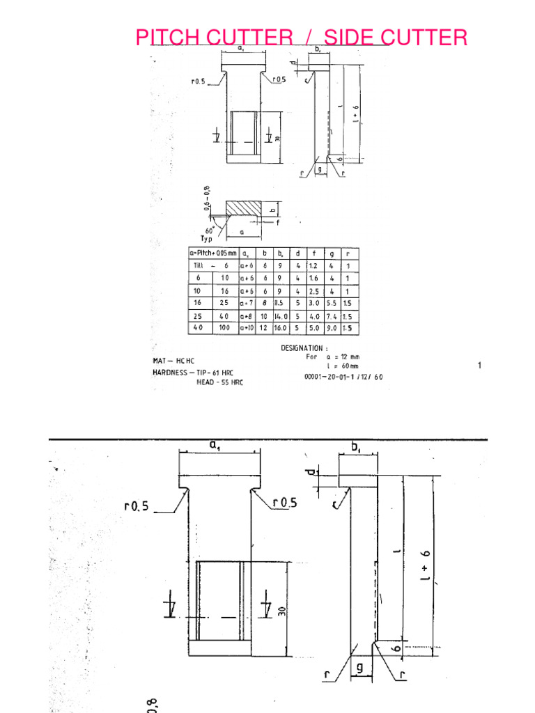 Design of Pitch Cutter-Side Cutter | PDF