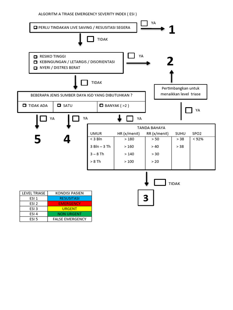 Algoritm A Triase Emergency Severity Index | PDF
