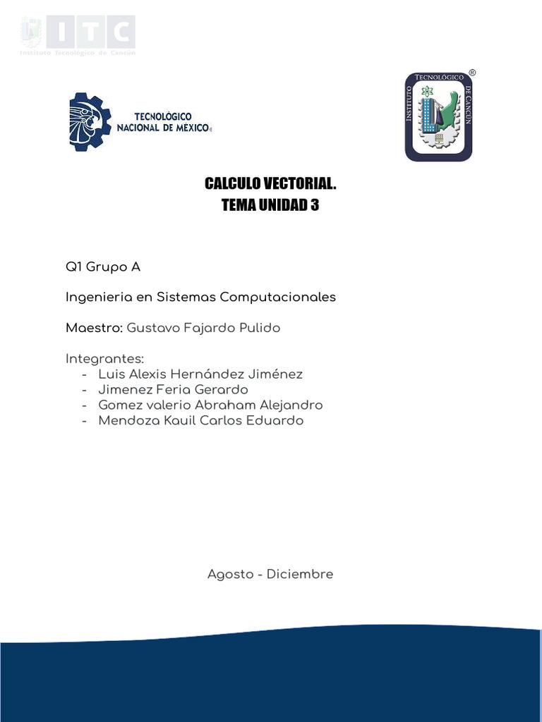 U3 Calculo Vectorial | PDF | Vector Euclidiano | Integral