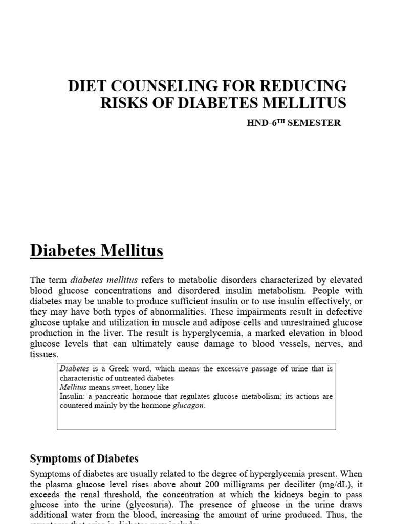 Diabetes Mellitus Dmc 6th Semester Pdf Diabetes Diabetes Management