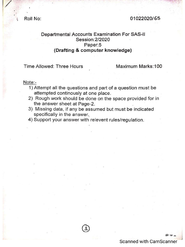 Sas Part 2 Question Paper Session 02.2020 1 | PDF