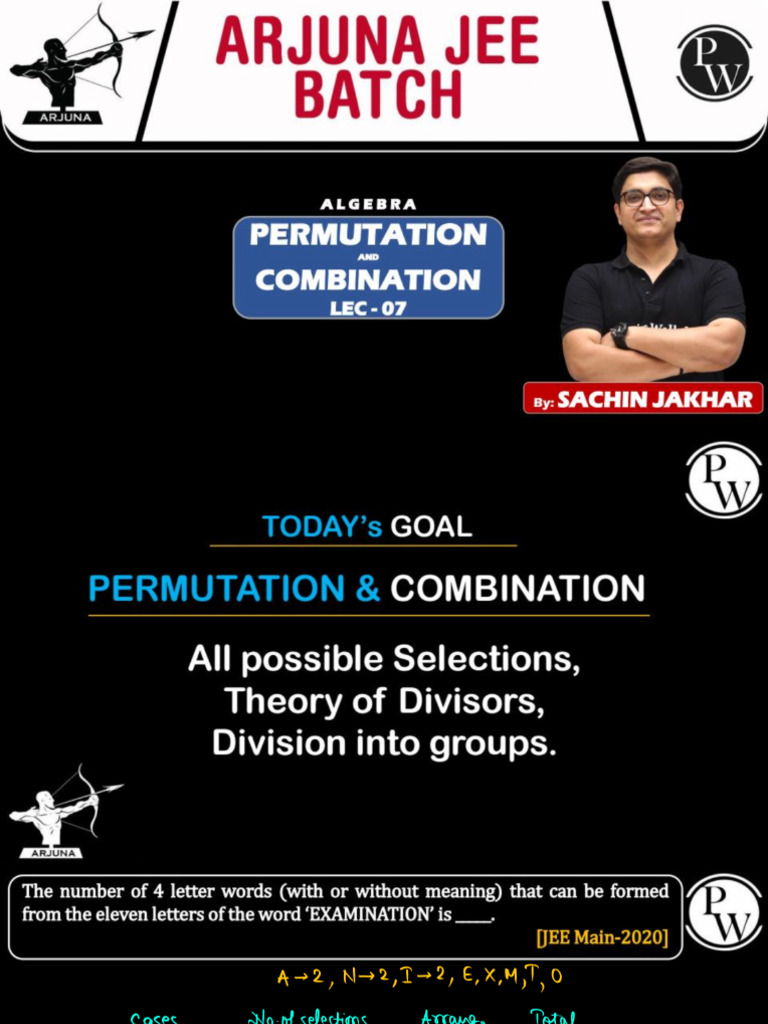 Permutations & Combination 07 - Class Notes | PDF