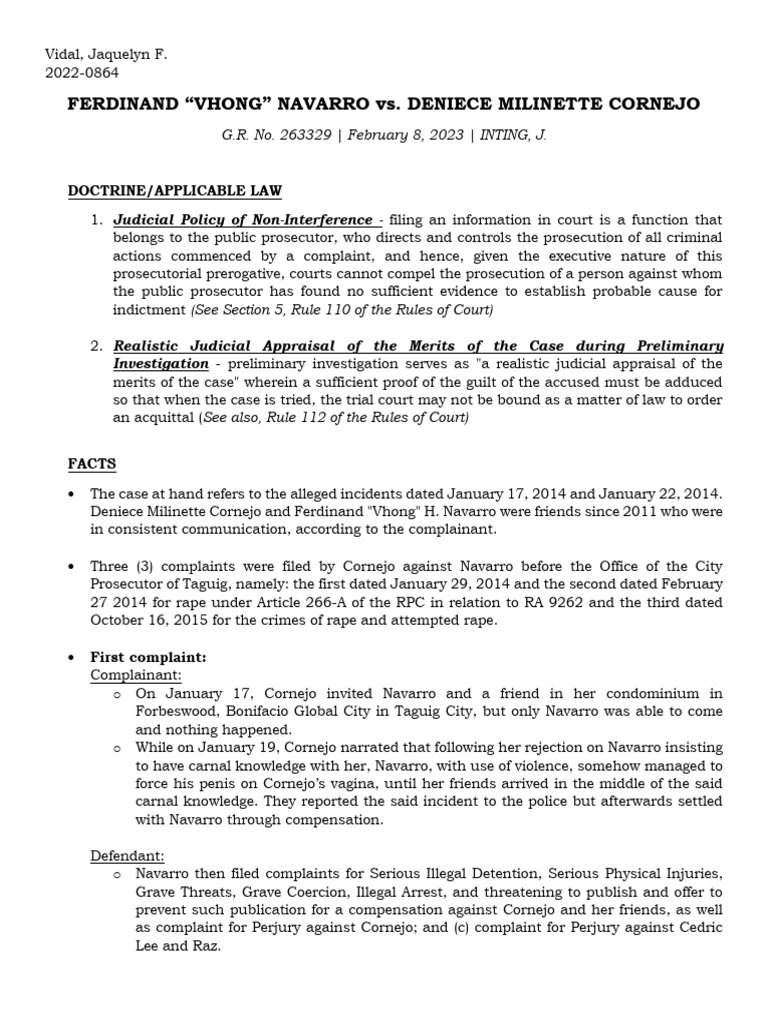 Navarro Case Digest | Download Free PDF | Prosecutor | Certiorari
