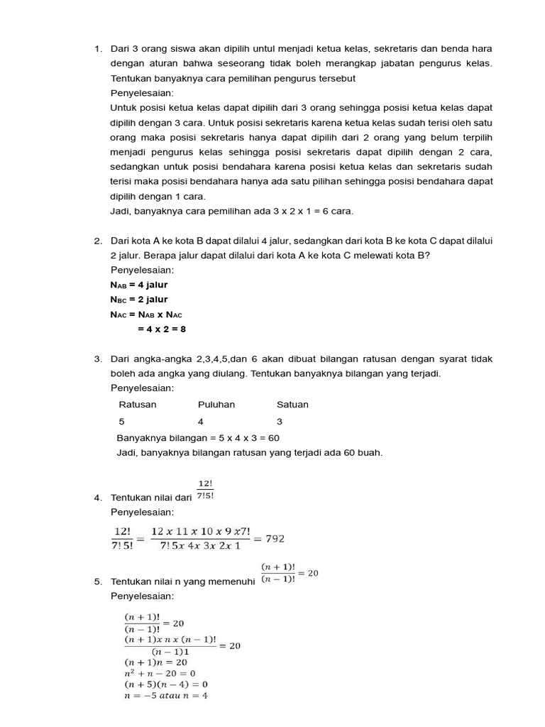 Soal Dan Pembahasan Peluang Kelas XII | PDF