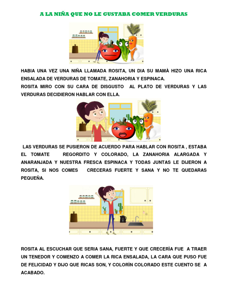 A LA NIÑA QUE NO LE GUSTABA COMER VERDURAS | PDF