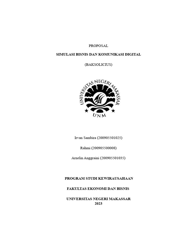 Proposal Bisnis Kuliner Bakso Goreng | PDF