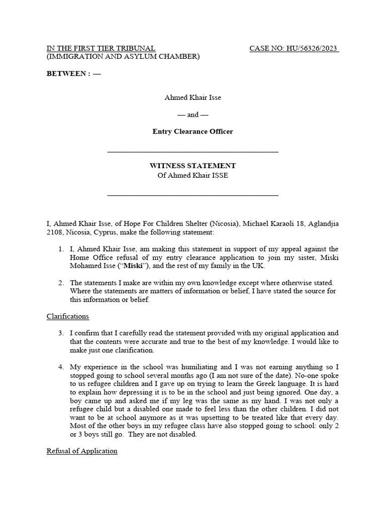 Witness Statment (Appeal) - Ahmed AW Review | PDF | Truth