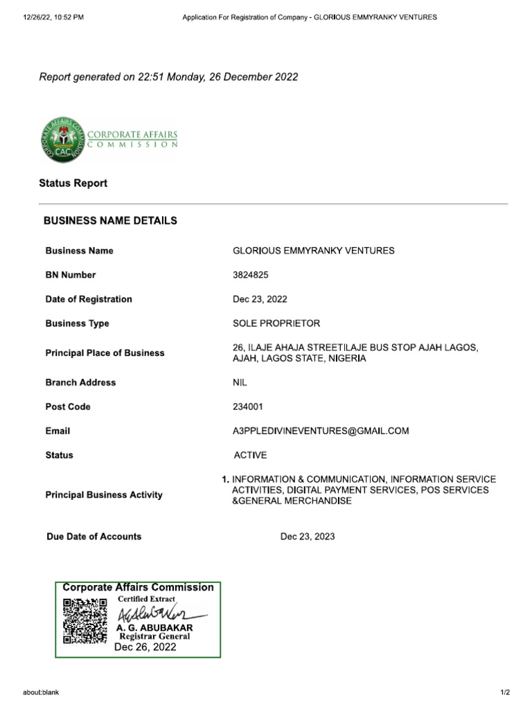 Cac Document 1 | PDF