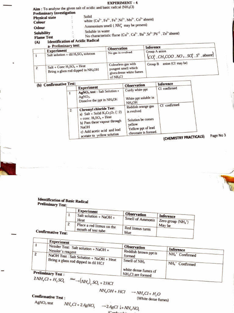 NH4 CL | PDF | Ammonia | Salt (Chemistry)