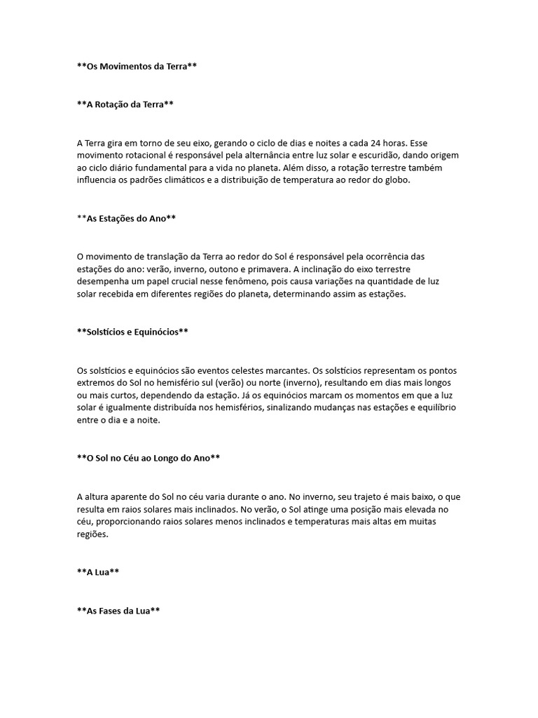 Movimento Da Terra e Da Lua | PDF | Lua | Terra