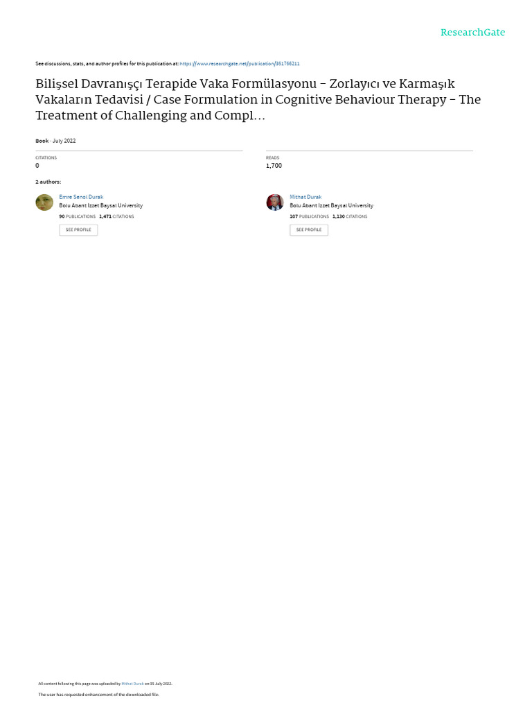 Case Formulation in CBT | PDF