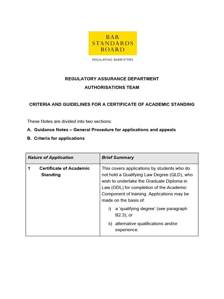 BSB Certificate of Academic Standing Guide | PDF | Academic Degree ...