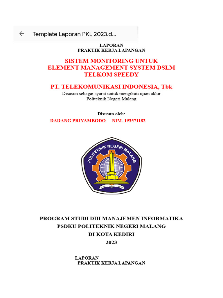 Sistem Monitoring DSLM Telkom Speedy | PDF