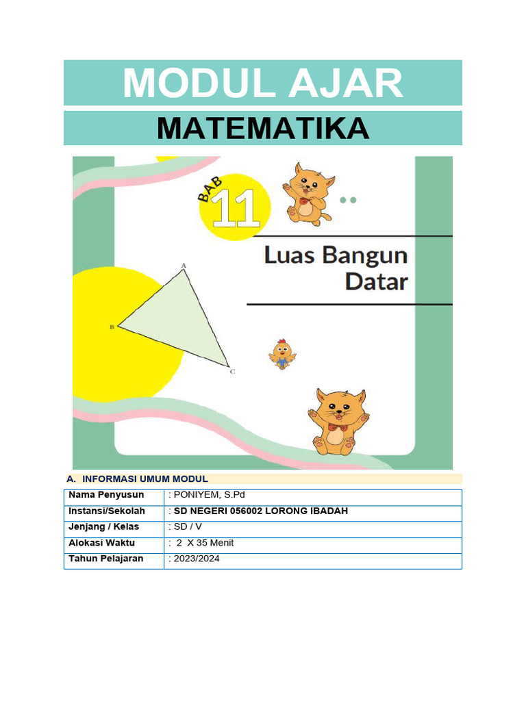 Modul Matematika Kelas 5 SD | PDF | Metode & Bahan Ajar